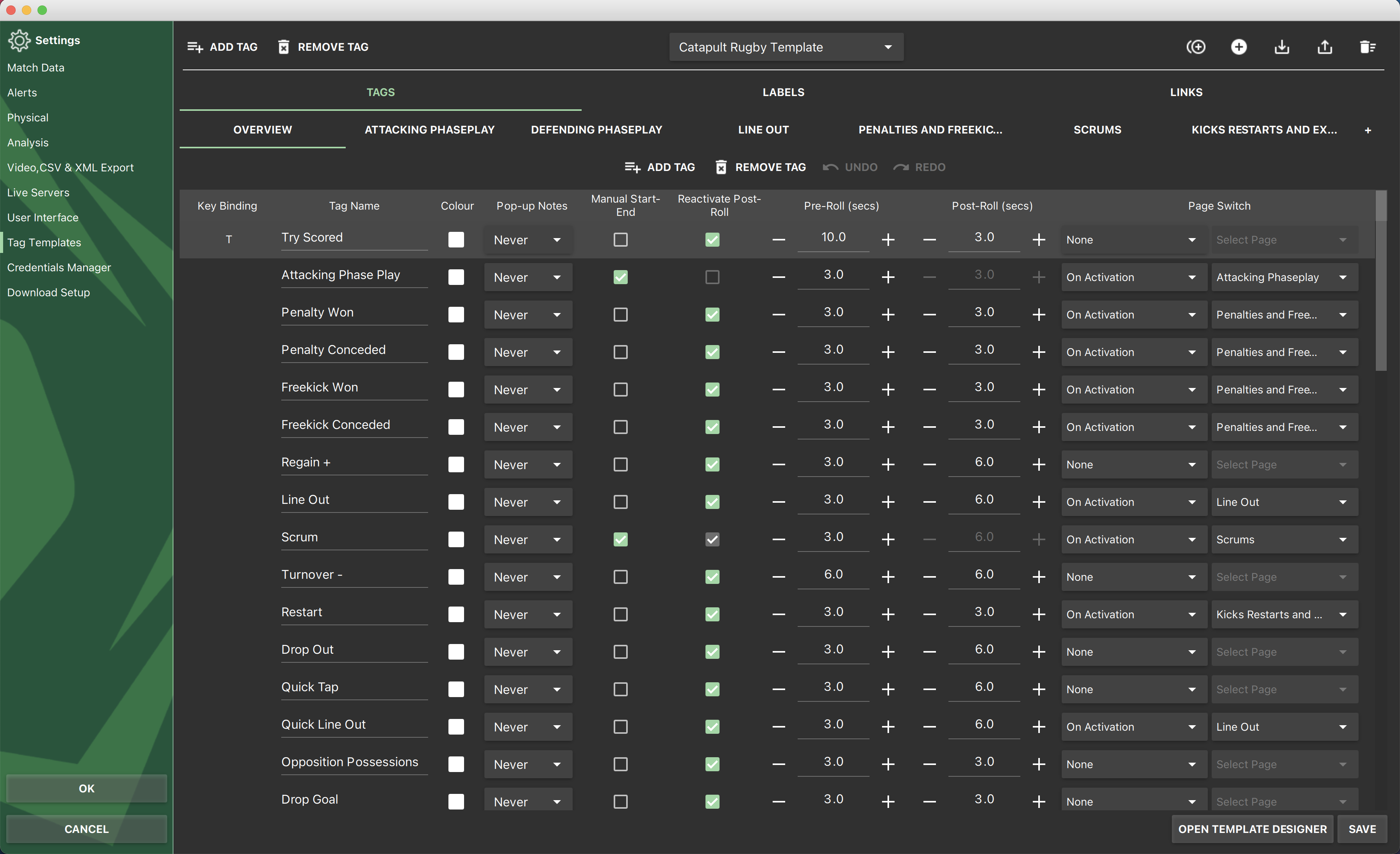 Tag Template Compatibility with MatchTracker – Catapult Pro Video